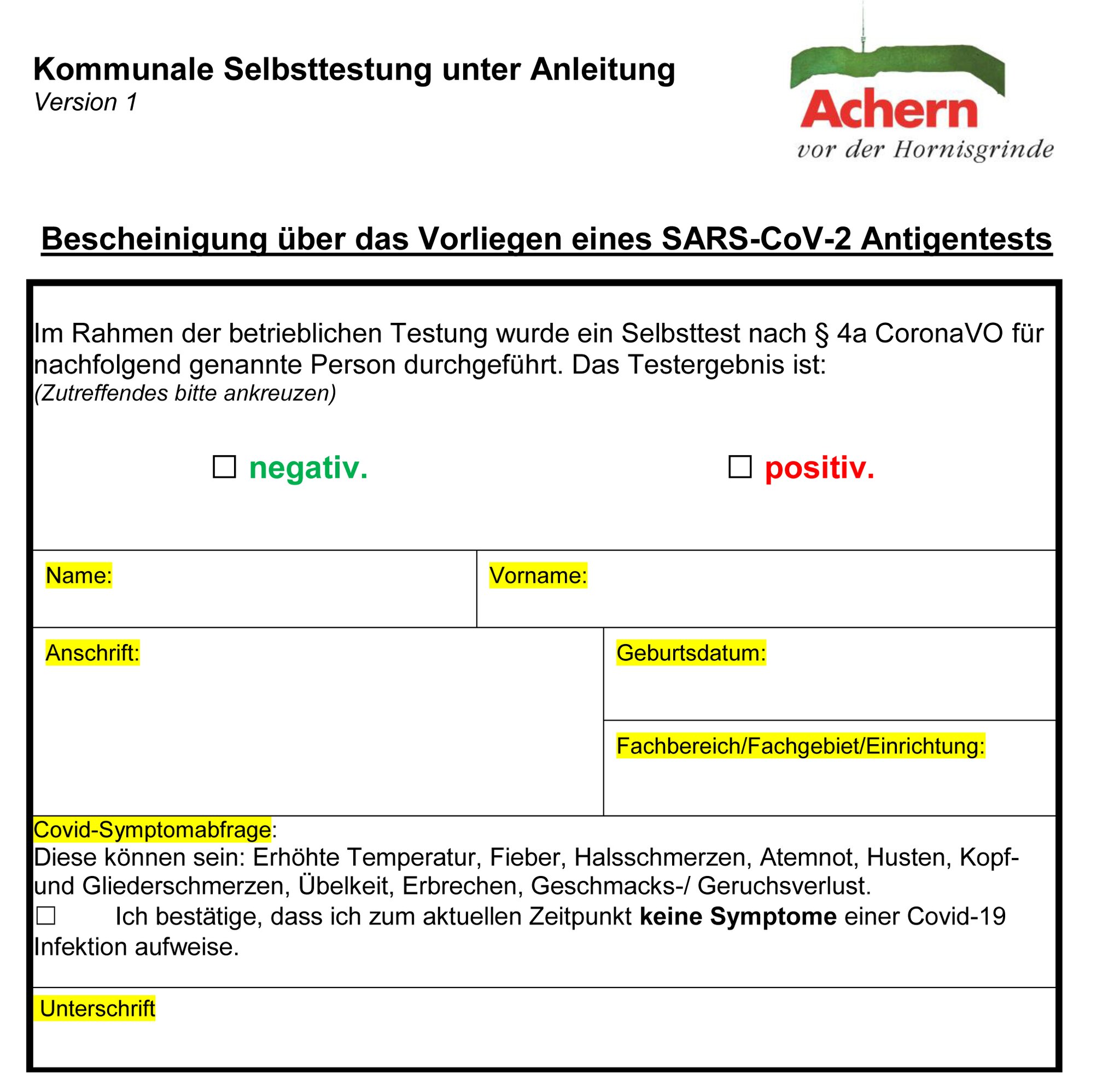 Selbsttests mit Bescheinigung: Stadtverwaltung praktiziert neues Modell ...